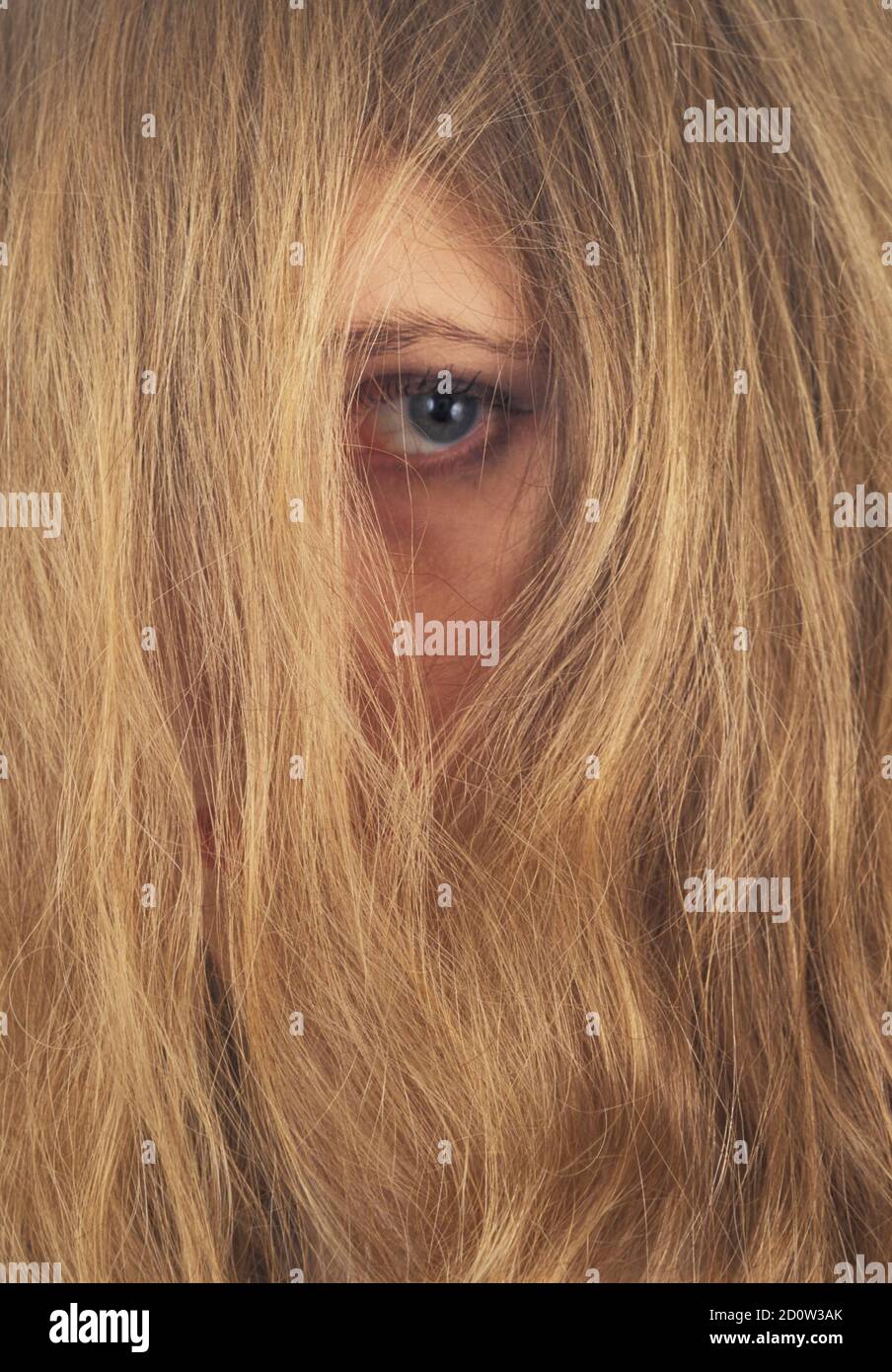Woman, hair covers the face, Berlin, Germany, Europe Stock Photo - Alamy