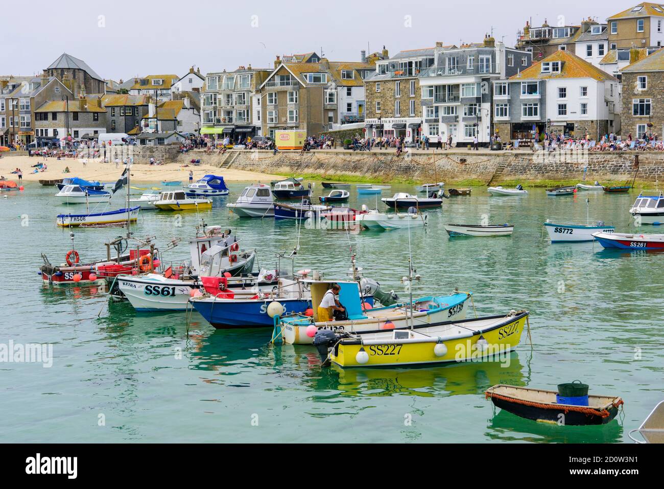 Fishing boats in the picturesque port of St Ives, Cornwall, United ...