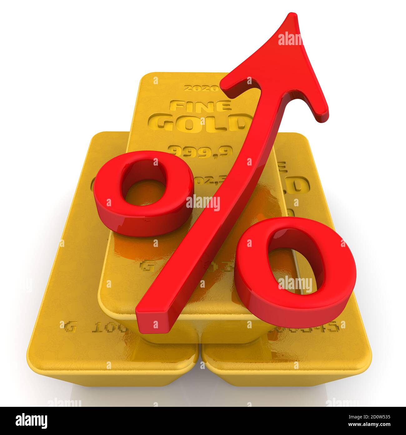 Growth in the value of gold. Three ingots of 999.9 Fine Gold and one ...