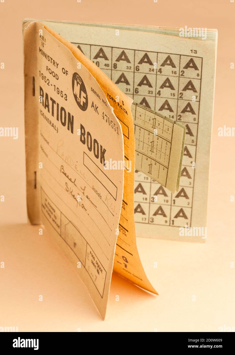 1952 to 1953 Ration Book Stock Photo - Alamy
