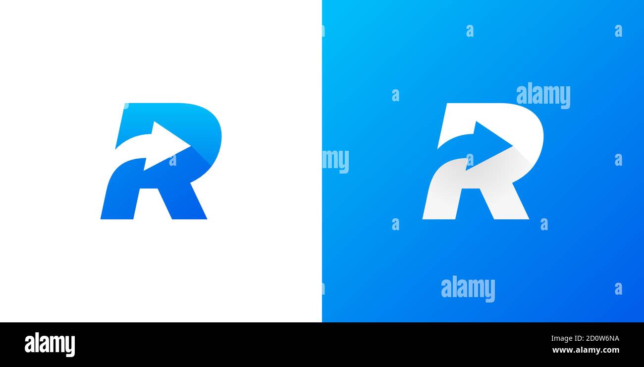 Letter R with Arrow . Letter R arrow logo design . vector illustration ...