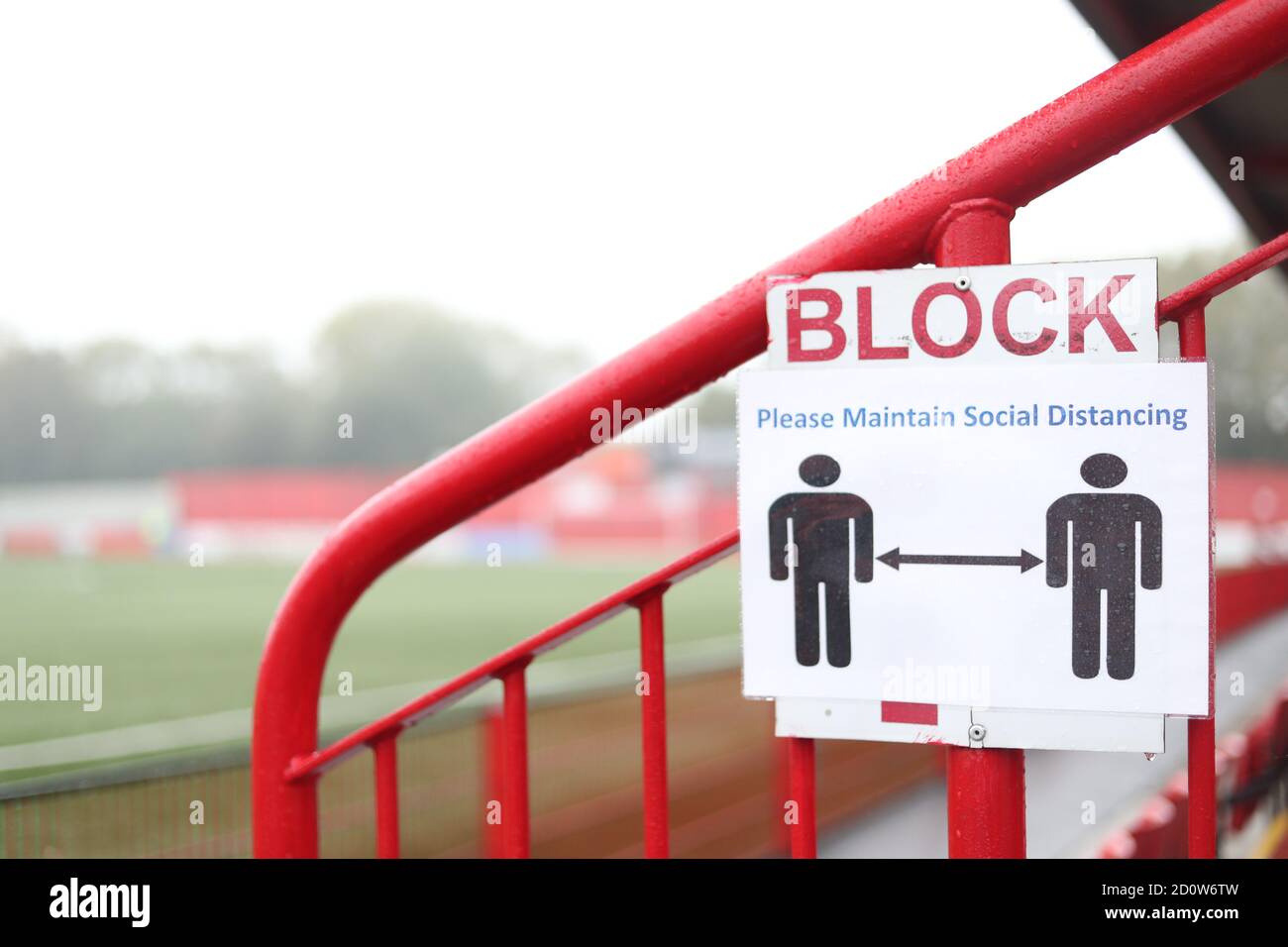 Social distancing signage before the FA Cup Second Round Qualifying ...