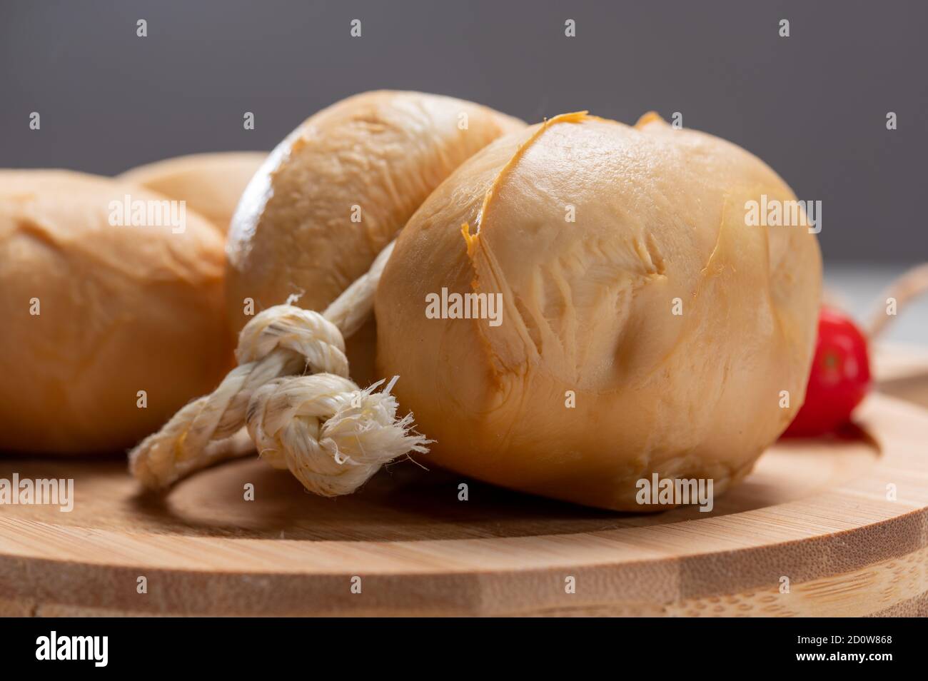 Italian semi hard handmade smoked scamorza cheese, from cow milk from ...