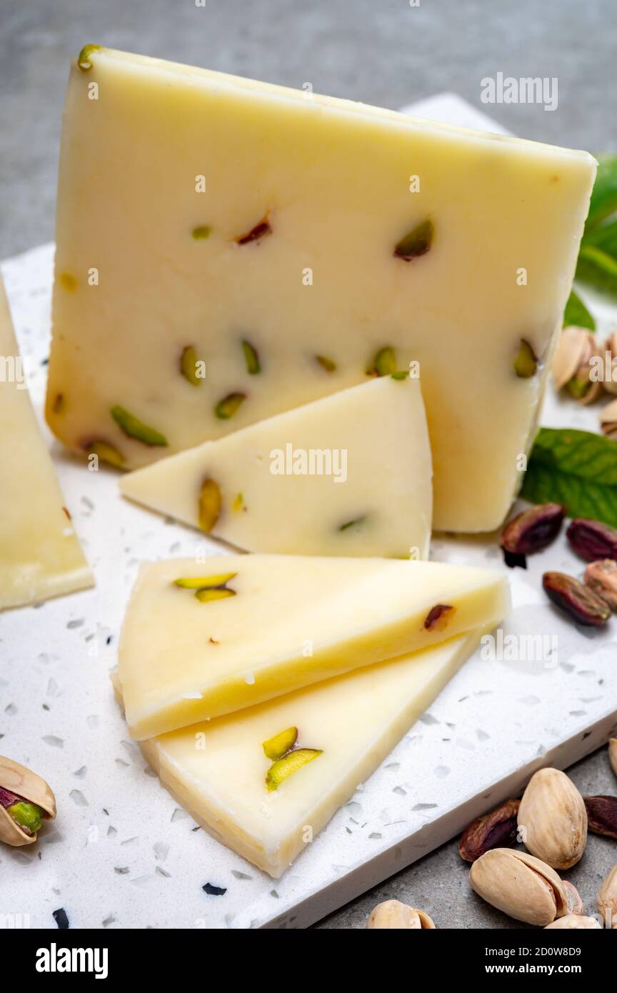 Cheese collection, fresh Italian pecorino cheese made from sheep milk ...