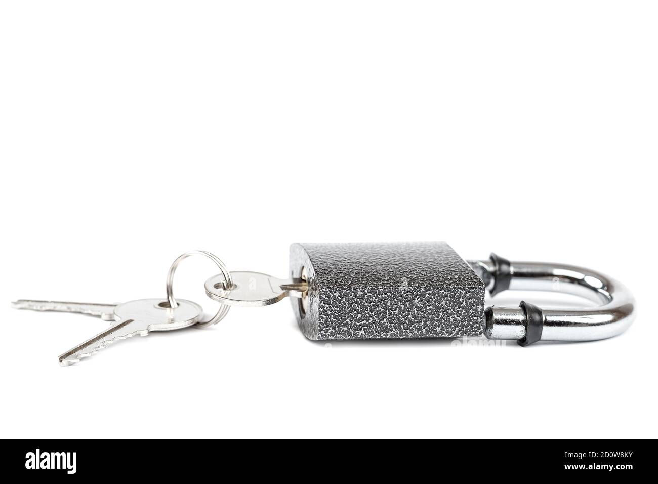 Padlock and keys isolated on white background Stock Photo - Alamy