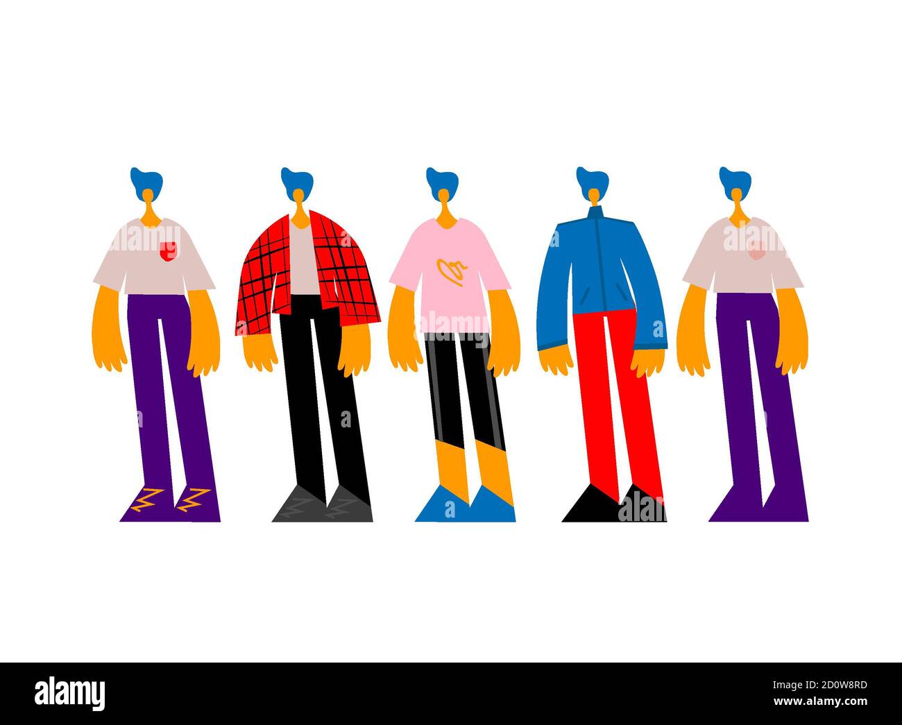 Cartoon men in casual clothes hi-res stock photography and images - Alamy