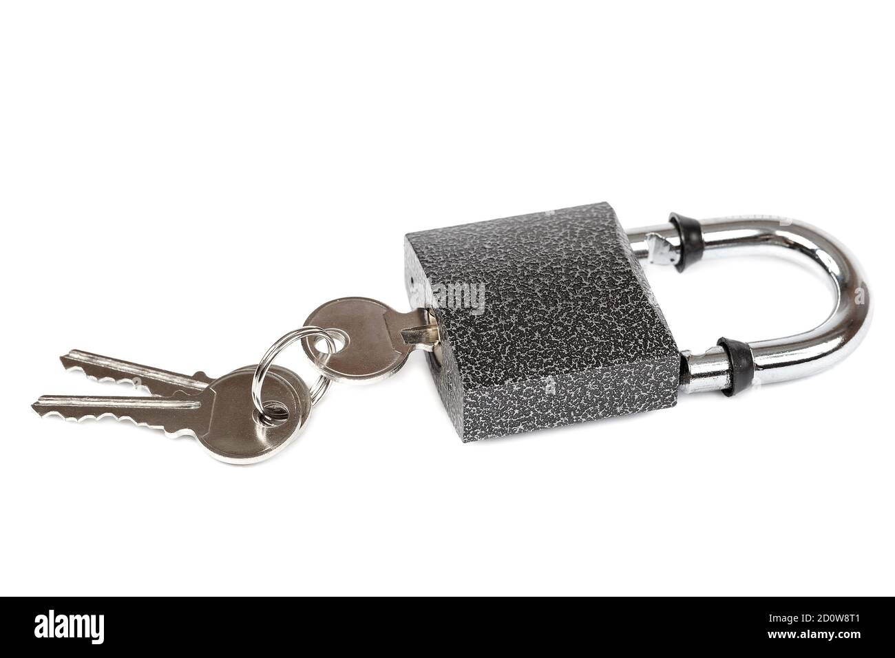 Padlock and keys isolated on white background Stock Photo - Alamy