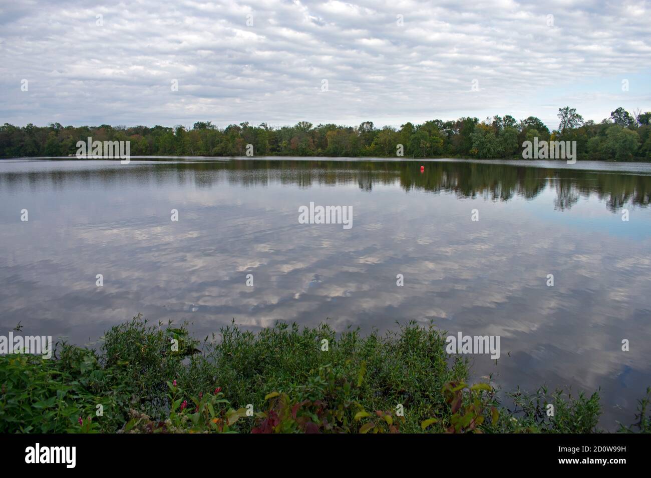 Reflections of cloudy skies at the Delaware and Raritan Canal State ...