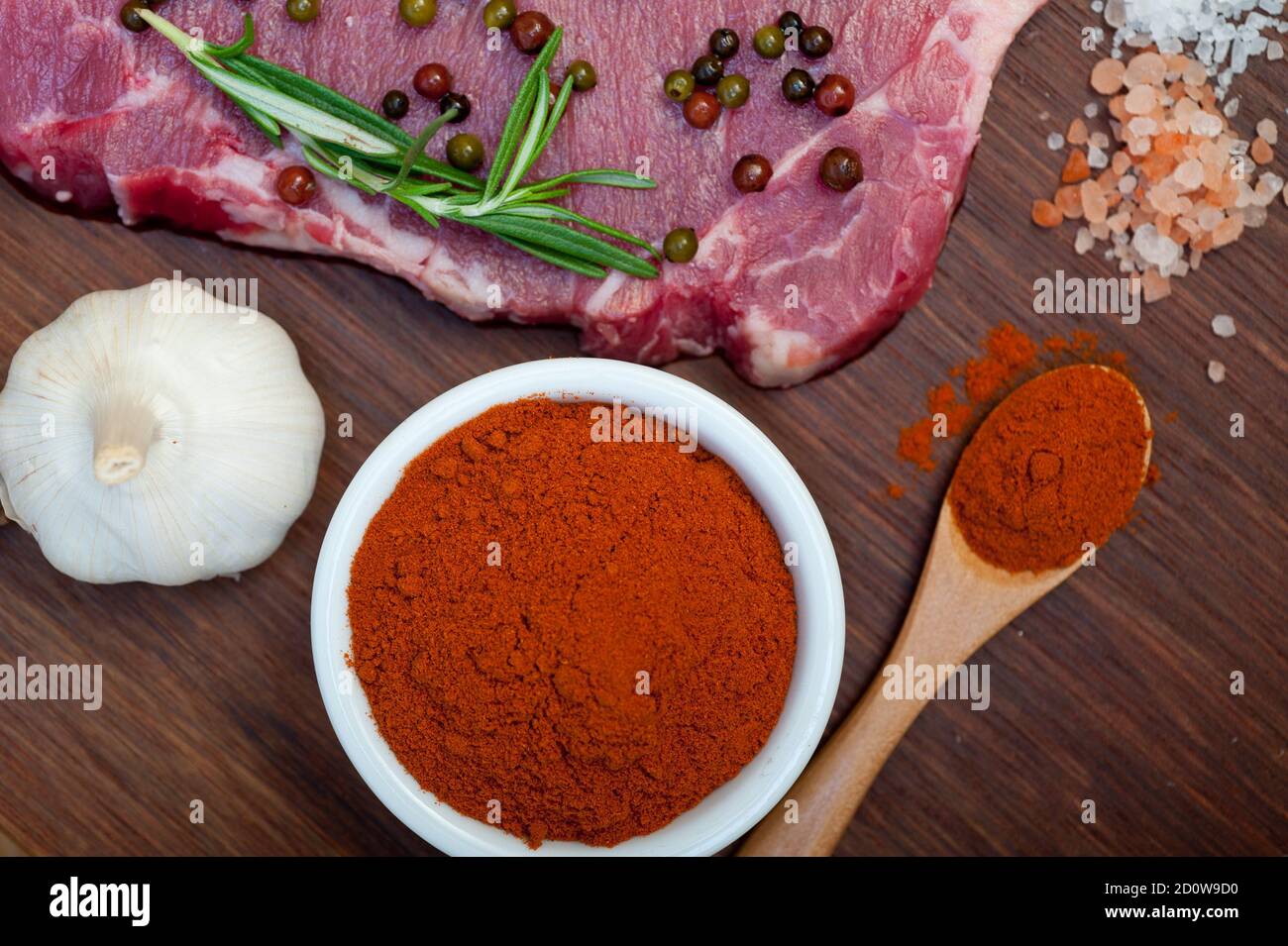 raw uncooked ribeye beef steak Stock Photo - Alamy