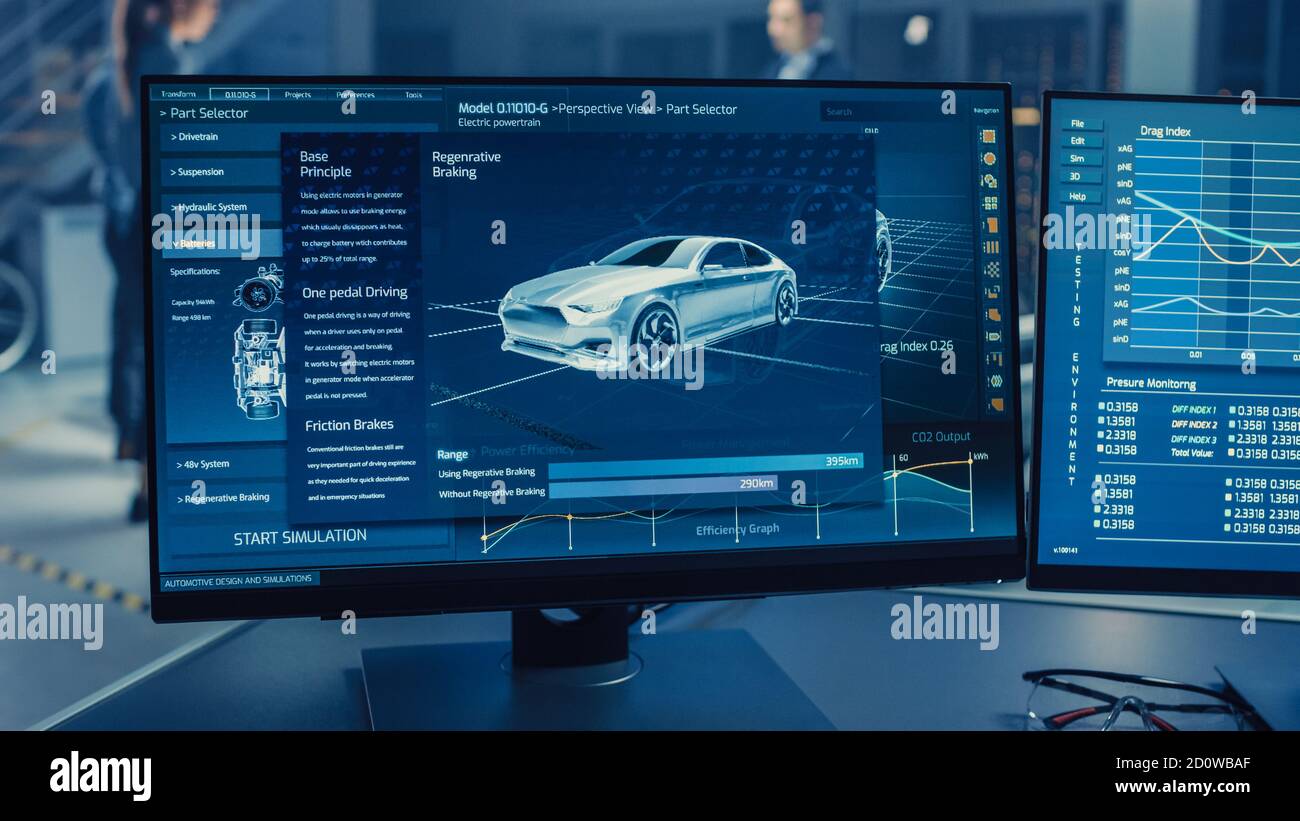 Professional Engineer Works on a Computer with a 3D CAD Software and ...