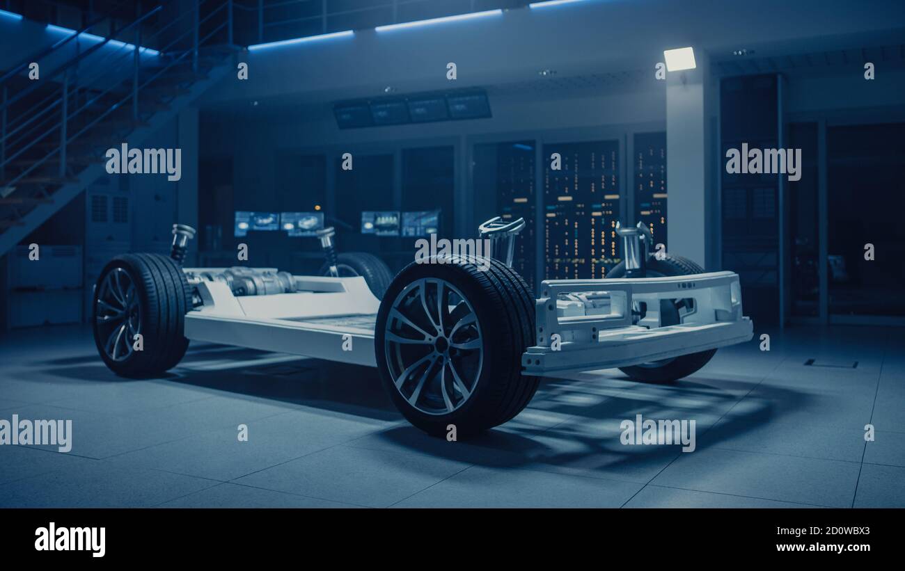 Concept of Authentic Electric Car Platform Chassis Prototype Standing ...