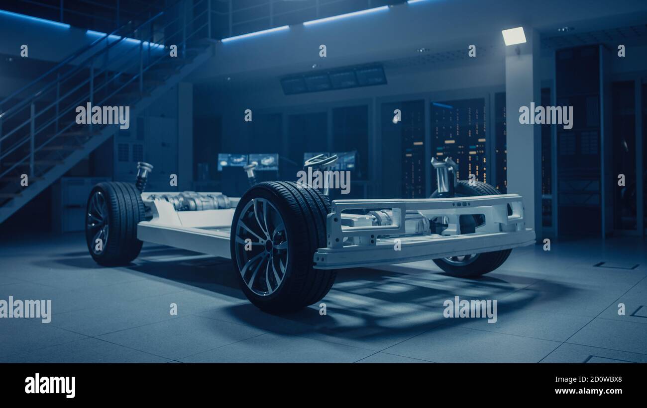 Concept of Authentic Electric Car Platform Chassis Prototype Standing ...