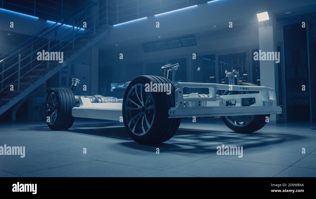 Concept of Authentic Electric Car Platform Chassis Prototype Standing ...