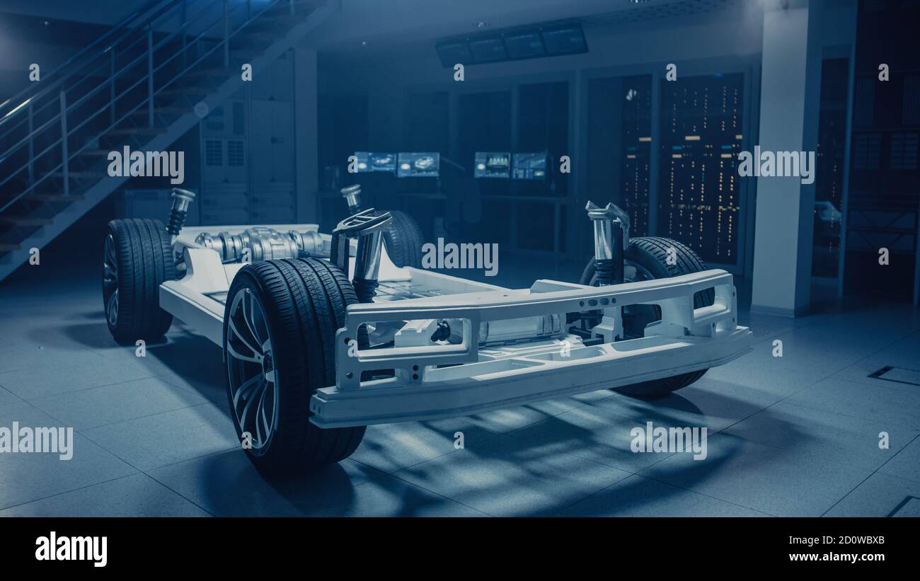 Concept of Authentic Electric Car Platform Chassis Prototype Standing ...