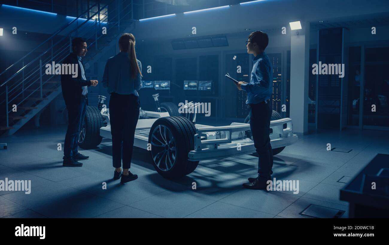 Team of Automobile Design Engineers in Automotive Innovation Facility ...