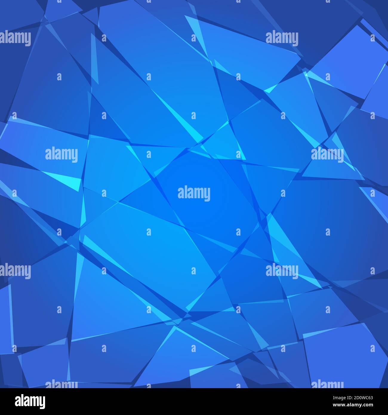 Abstract geometric vector blue bright background. Broken glass ...