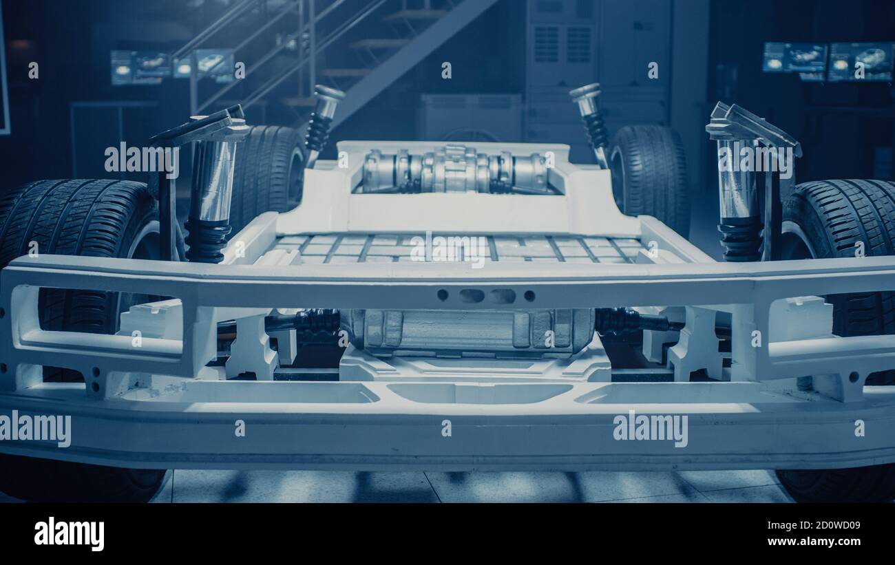 Automobile Concept: Authentic Electric Car Platform Chassis. Hybrid ...