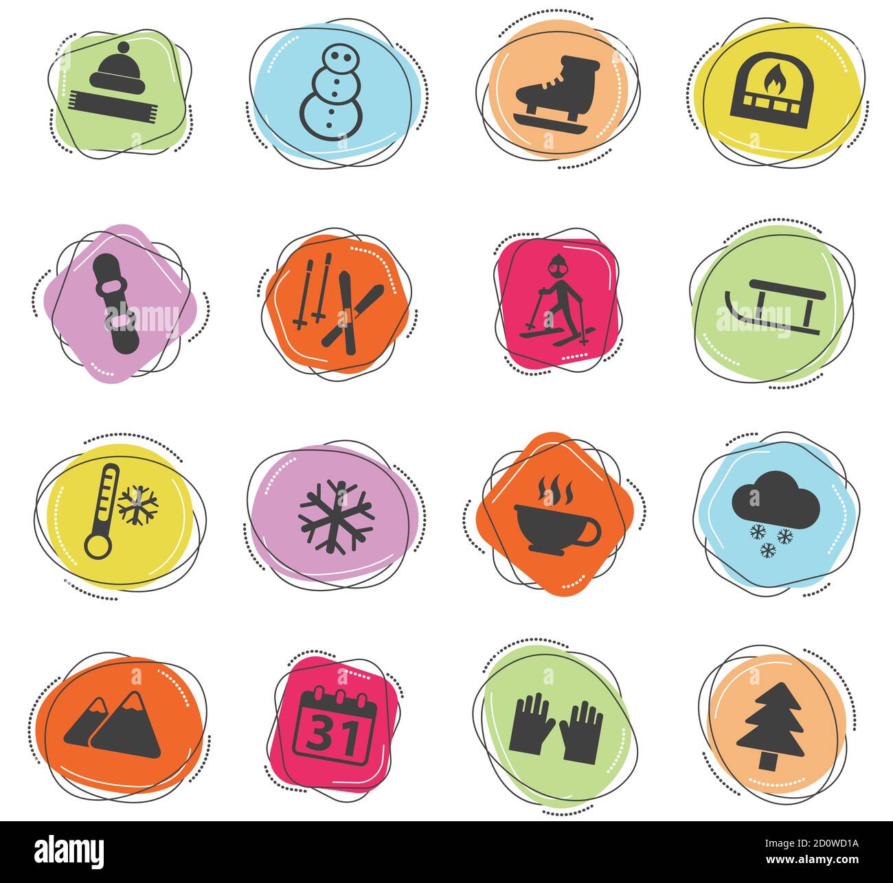 winter icon set Stock Vector Image & Art - Alamy