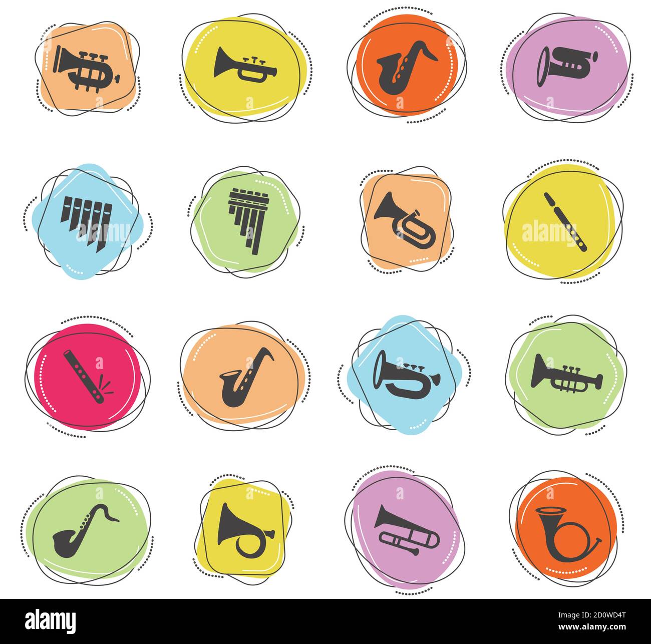 wind instruments icon set Stock Vector Image & Art - Alamy