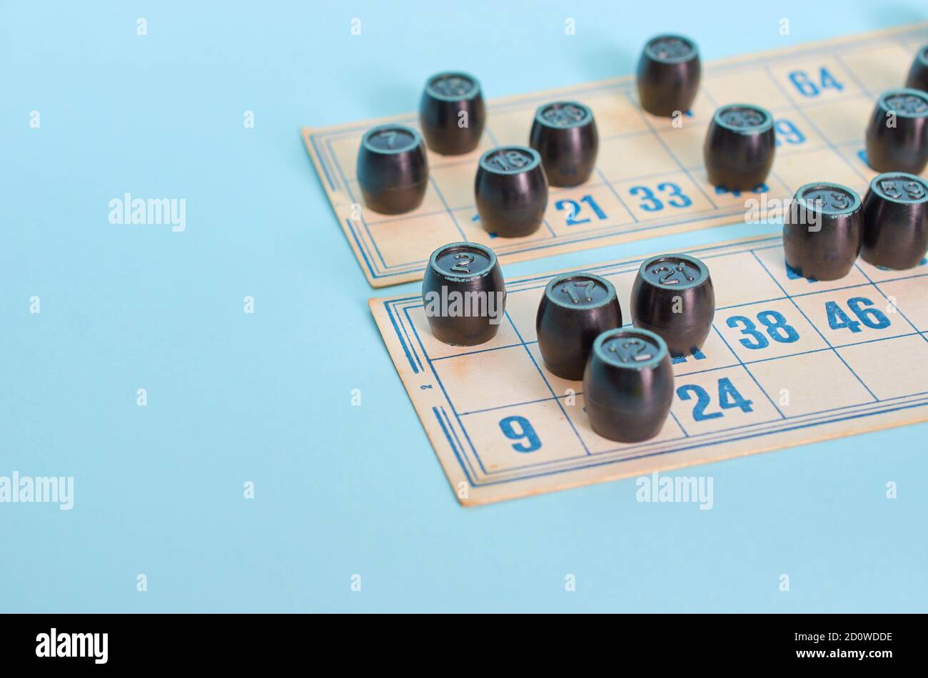 Board game. Lotto. Cards with game barrels close up Stock Photo - Alamy