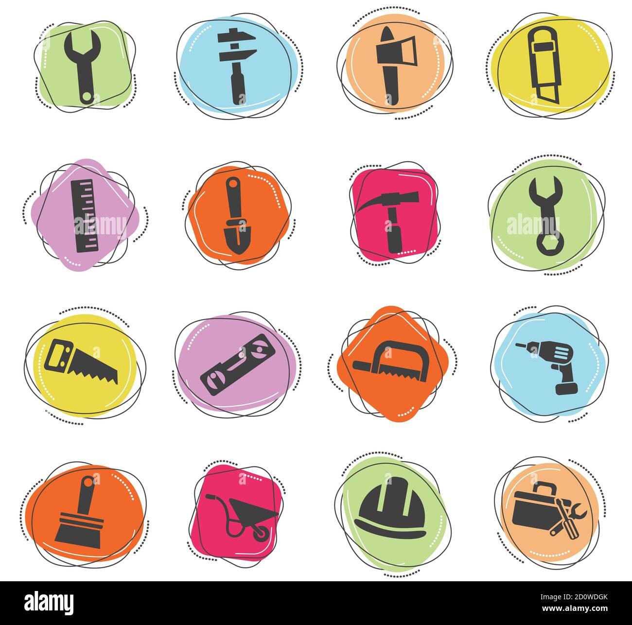 work tools icon set Stock Vector Image & Art - Alamy