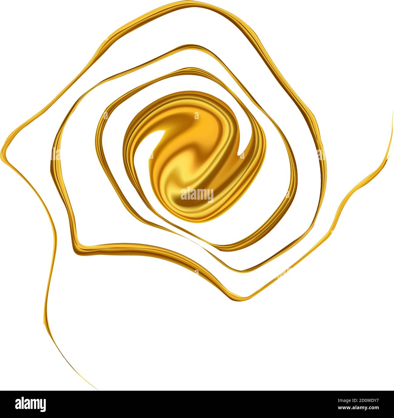 Abstract gold twisted paint splash, colorful spiral. Vector ...