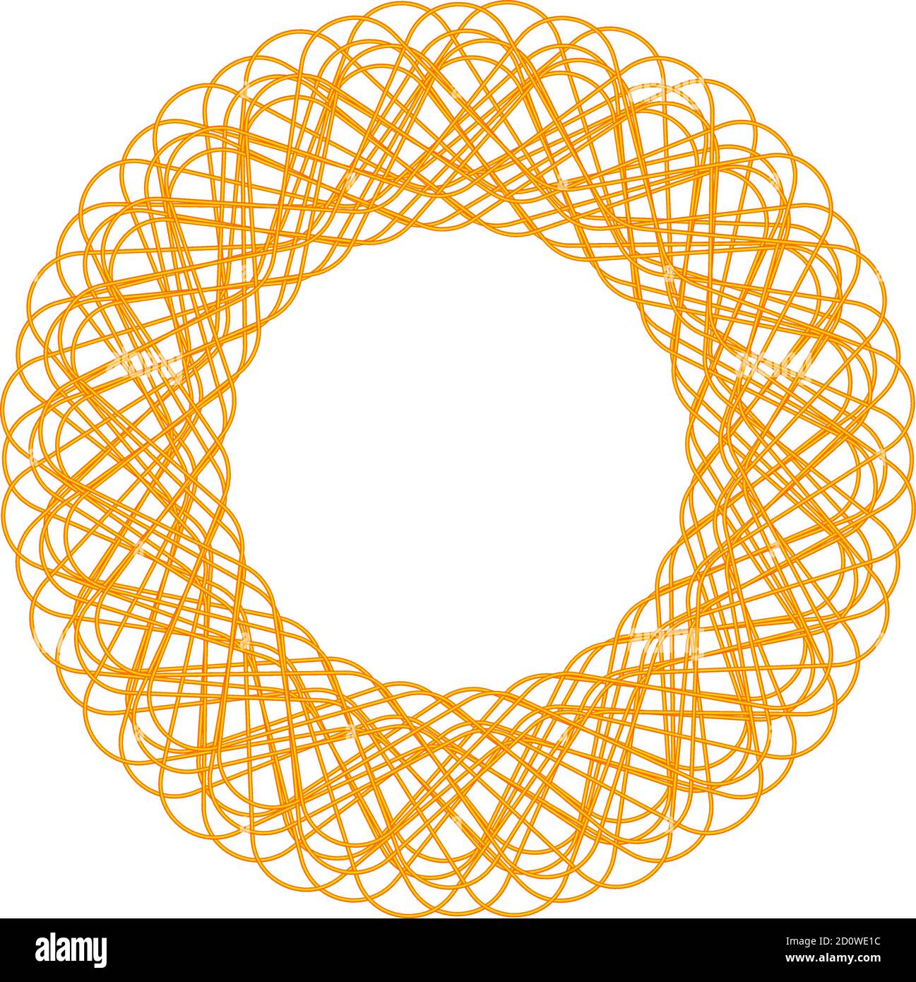 Gold abstract spirograph. Geometric decoration element, vector illustration Stock Vector Image ...