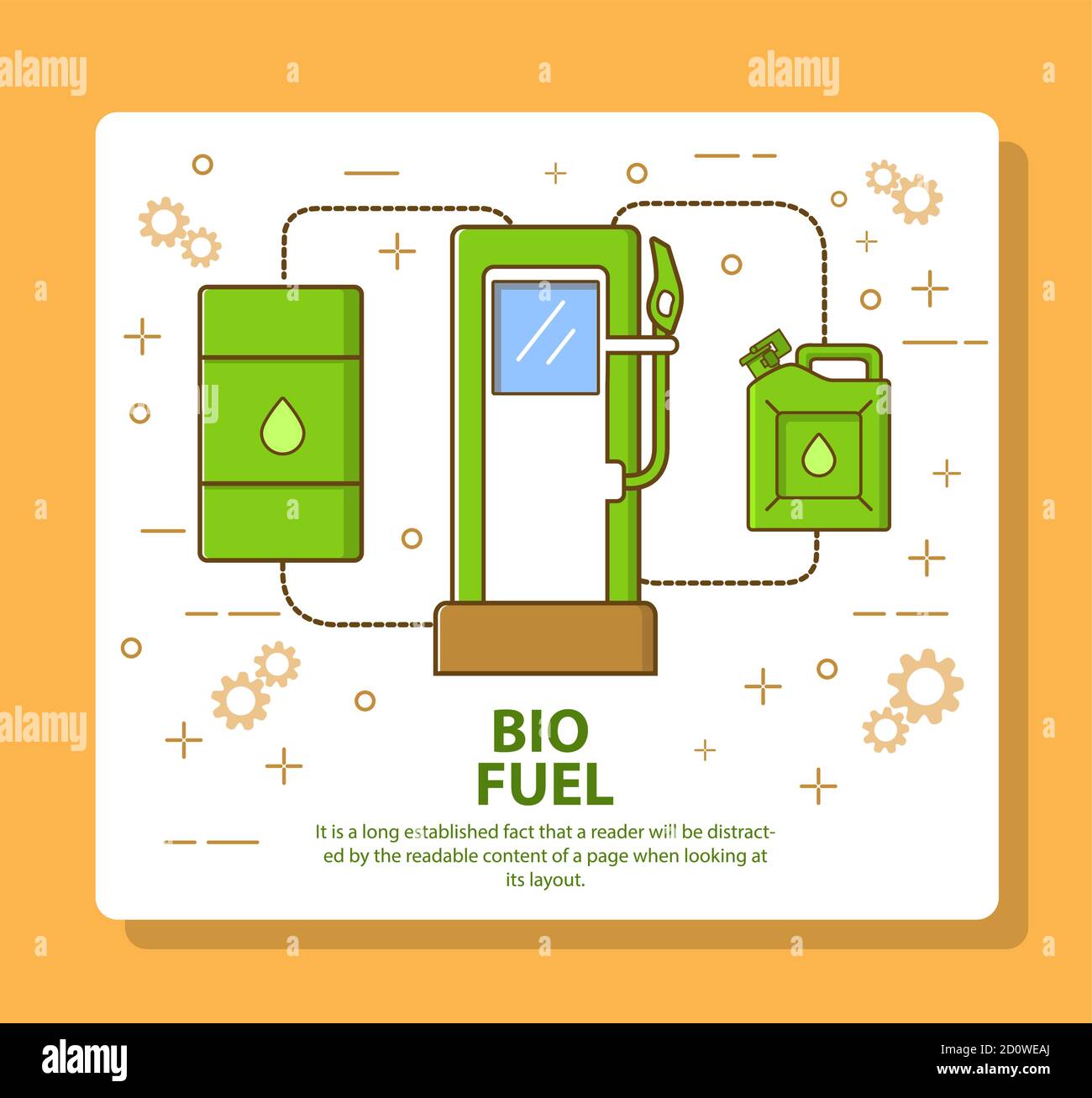 Bio fuel green clean. Gas station, barrel, canister. Natural energy ...