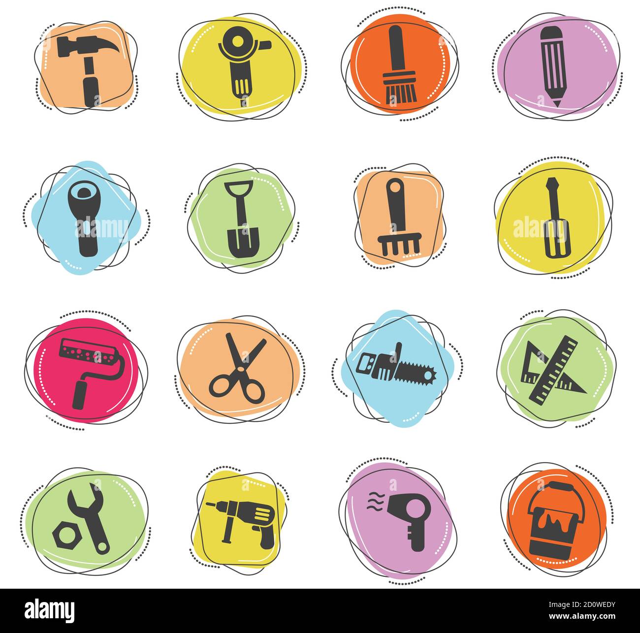 work tools icon set Stock Vector Image & Art - Alamy