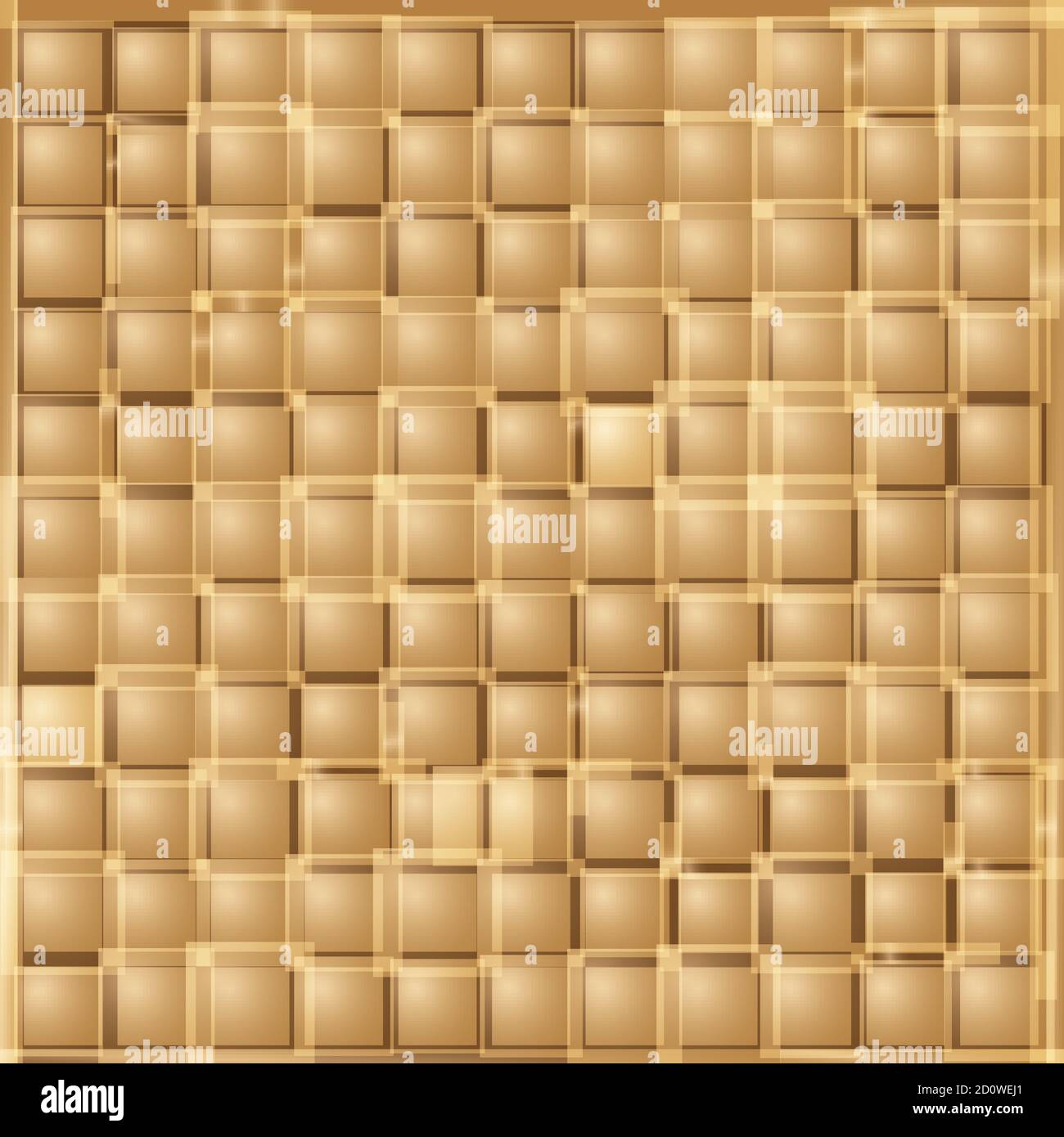 Abstract gold square background. Vector illustration of geometric ...