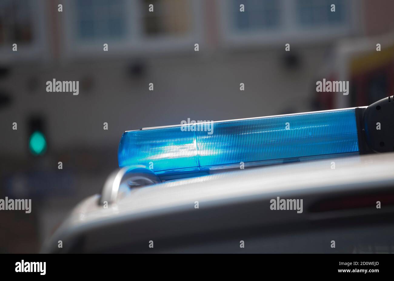 Blue light signal on a police car, visual emergency signal Stock Photo ...