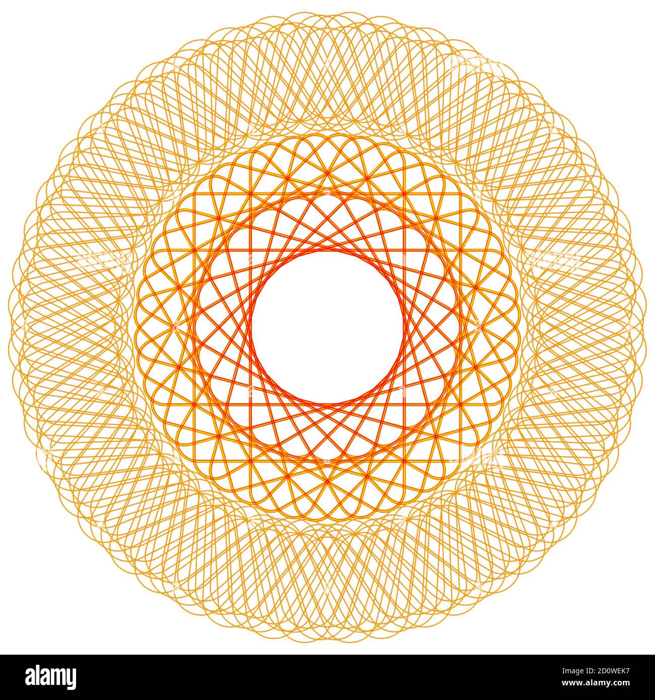 Gold abstract spirograph. Geometric decoration element, vector illustration Stock Vector Image ...