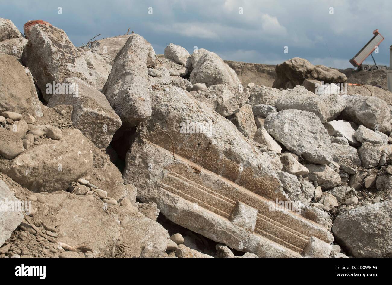 building debris at the construction site, building and construction ...