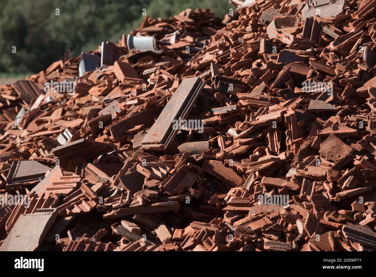 broken bricks at the construction site, building and construction ...