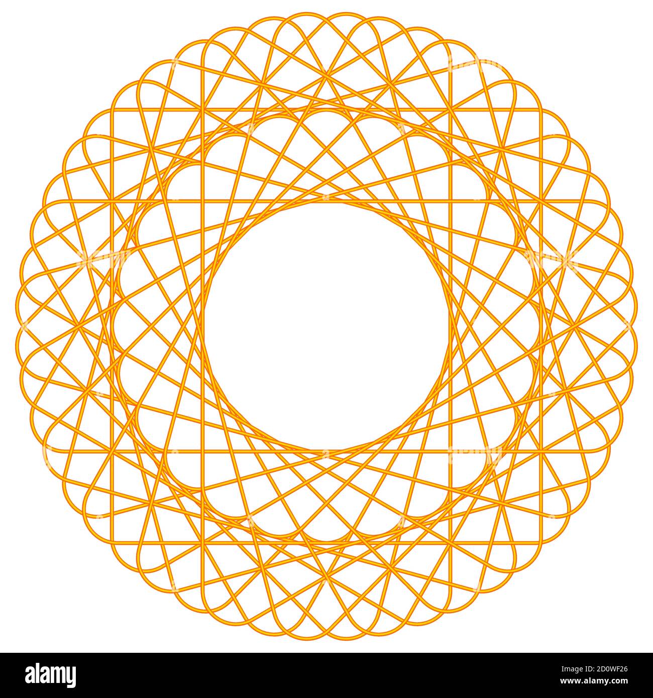 Gold abstract spirograph. Geometric decoration element, vector illustration Stock Vector Image ...
