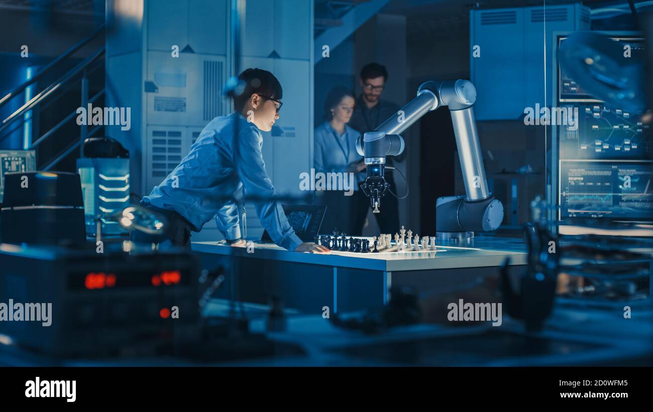 Professional Japanese Development Engineer is Testing an Artificial ...