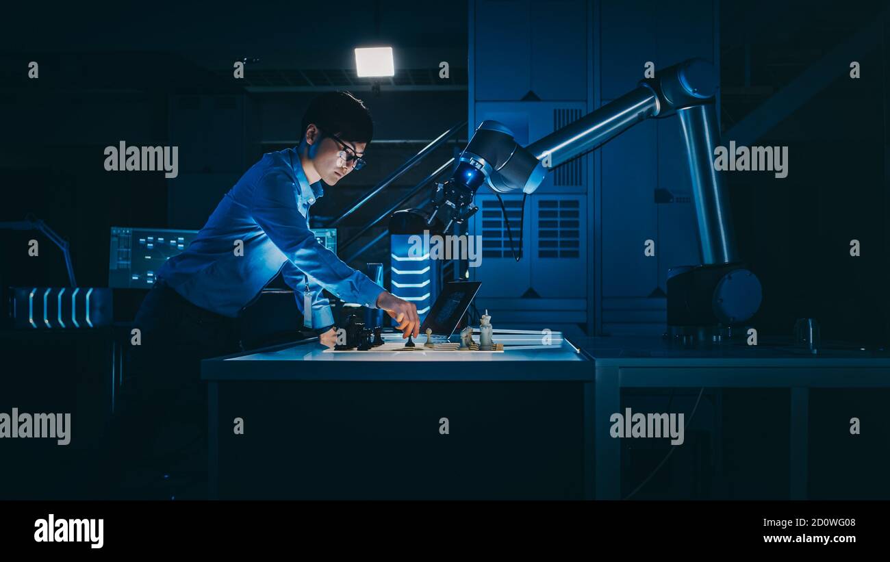 Japanese Development Engineer is Testing an Artificial Intelligence ...