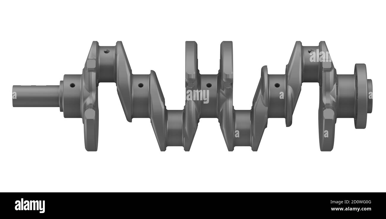 The crankshaft of the internal combustion engine. Isolated. 3D ...