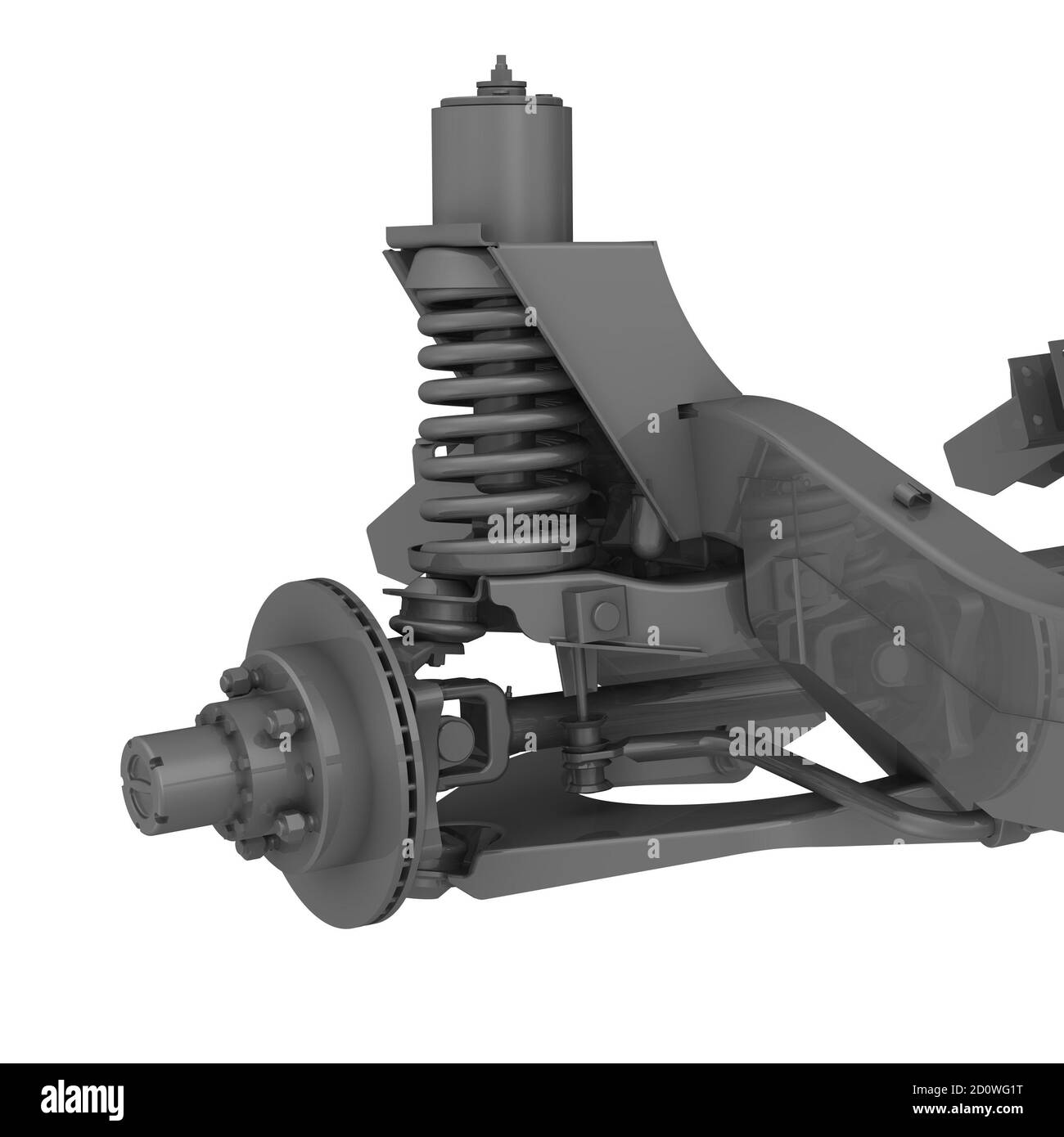 The front suspension of the car. Detail of the front suspension cross ...