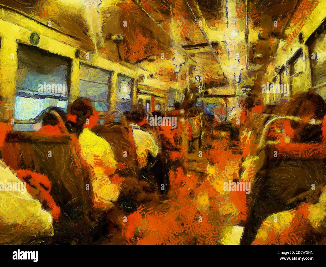 On public buses in Bangkok Illustrations creates an impressionist style ...