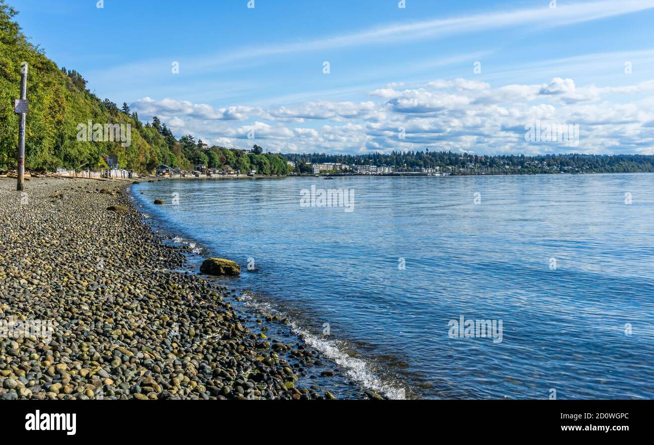 A view of the shoreline of Normandy Park, Washington Stock Photo - Alamy