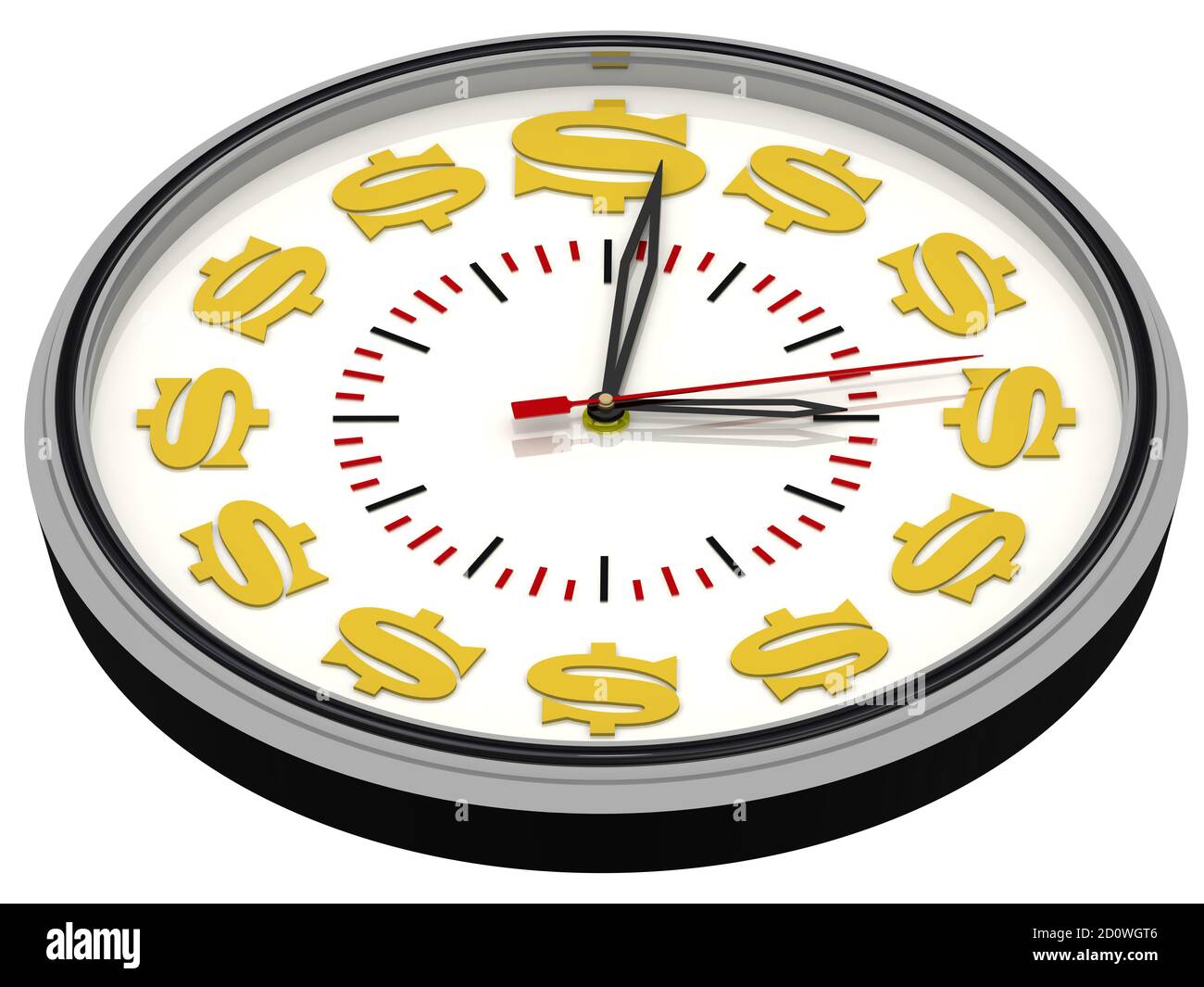 Time is money. Analog Clock with symbols of the US currency. Financial ...