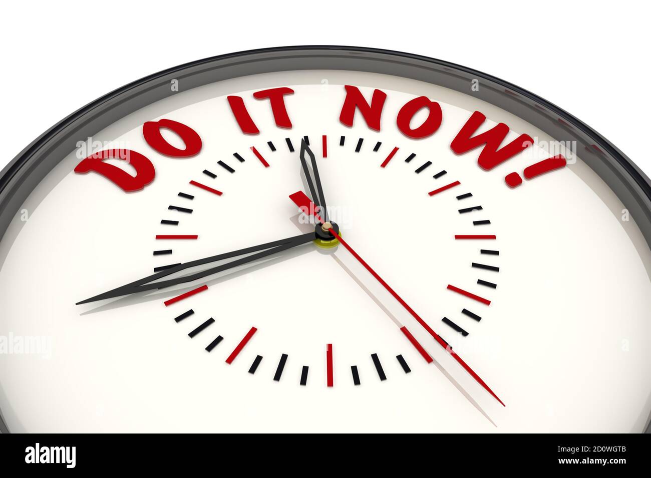 Do it now! Watches with an inscription. Analog Clock with red text DO ...