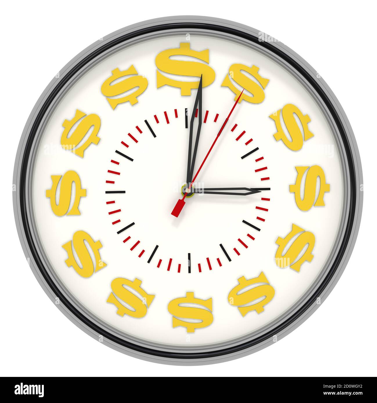 Time is money. Analog Clock with symbols of the US currency. Financial ...