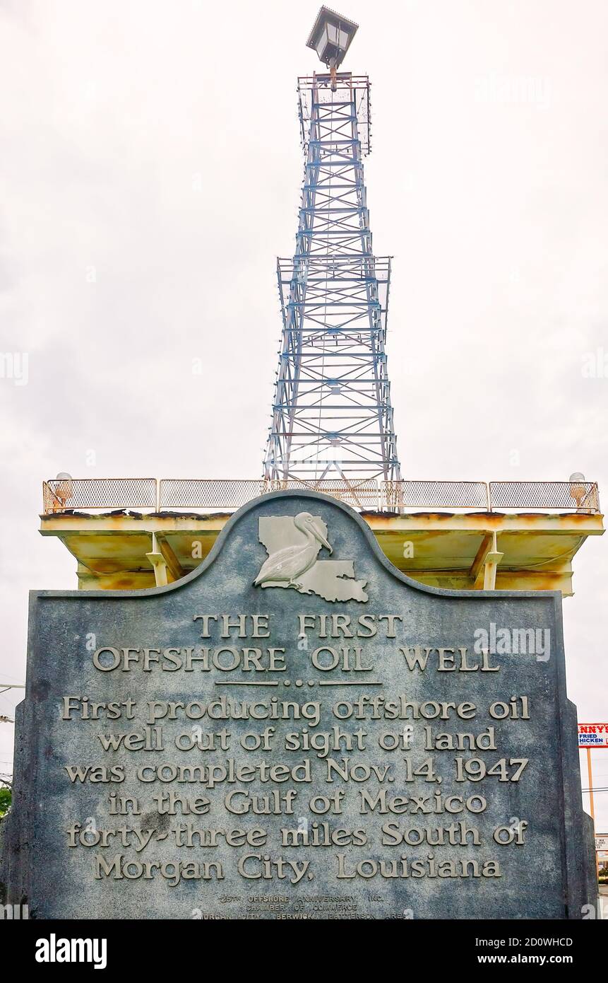 The first offshore oil well stands on Brashear Avenue, Aug. 27, 2020 ...