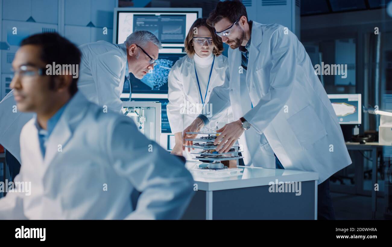Shot in Industrial Design Laboratory, Specialist Uses Microscope ...