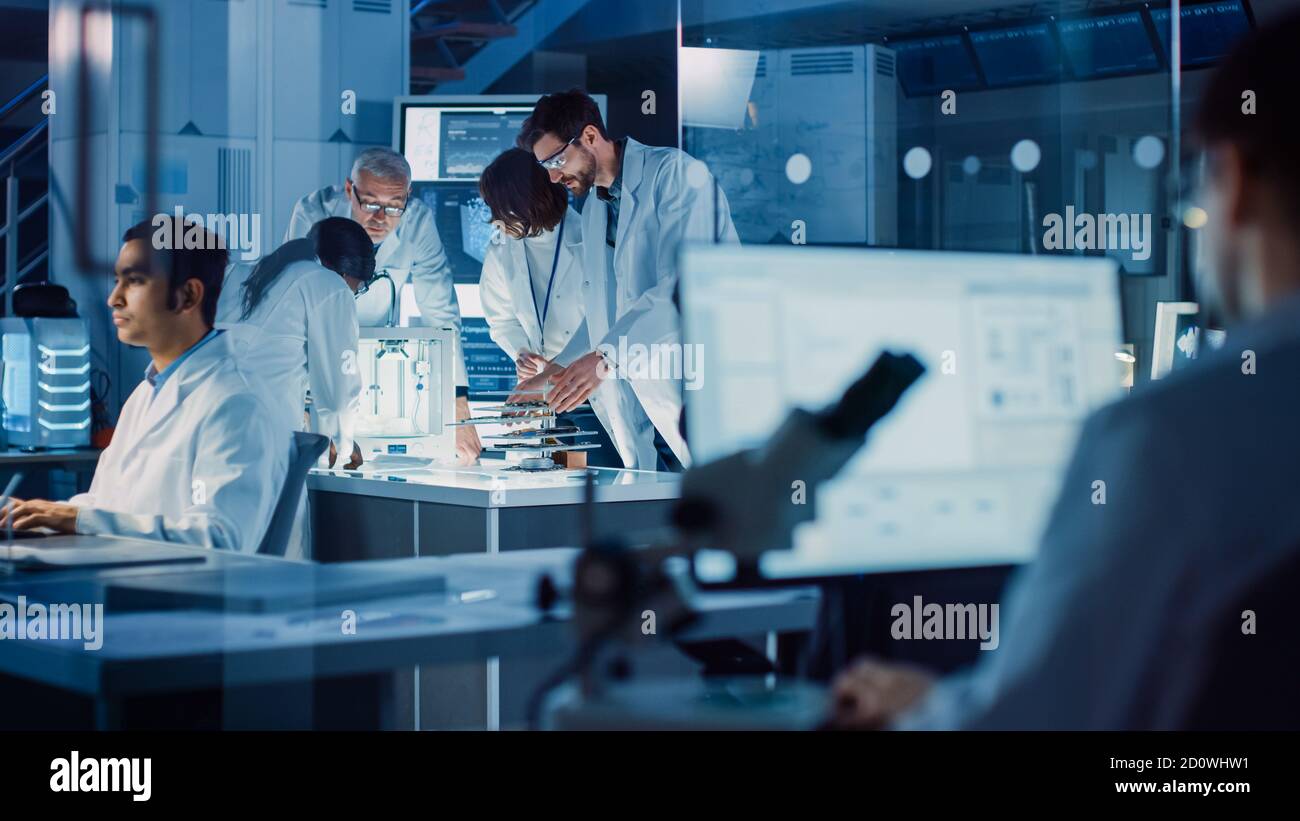 In Technology Research Laboratory: Diverse Team of Industrial ...
