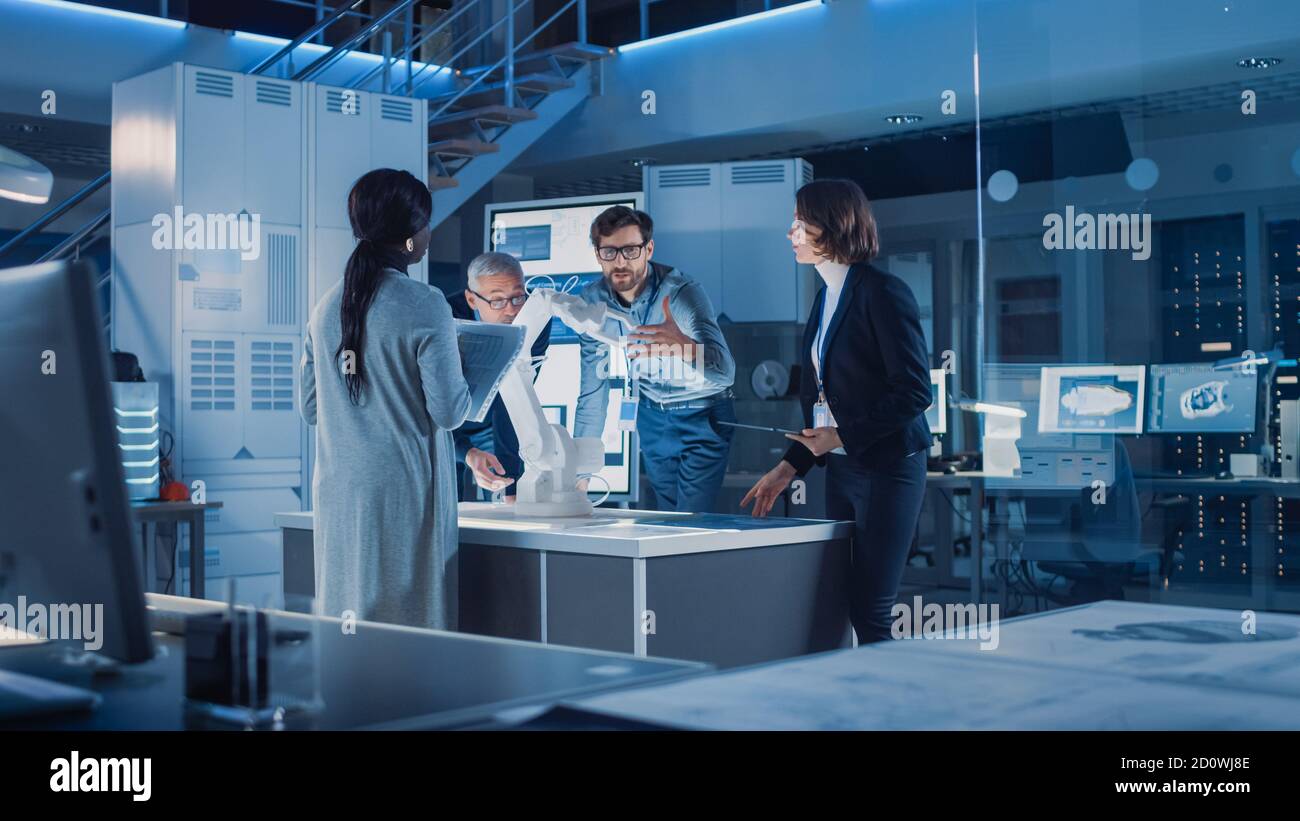 Engineers Meeting in Robotic Research Laboratory: Engineers, Scientists ...