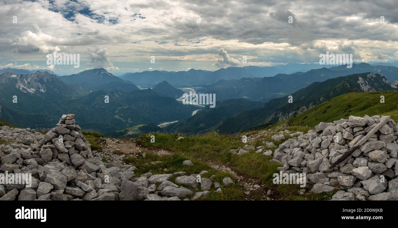 July cloudy day in the mountains of Friuli-Venezia Giulia, Italy Stock ...