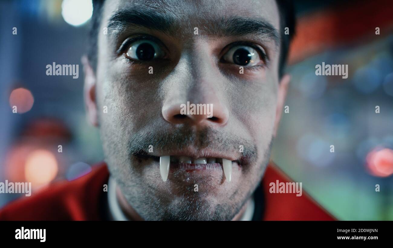 Vampire fangs close up hi-res stock photography and images - Alamy